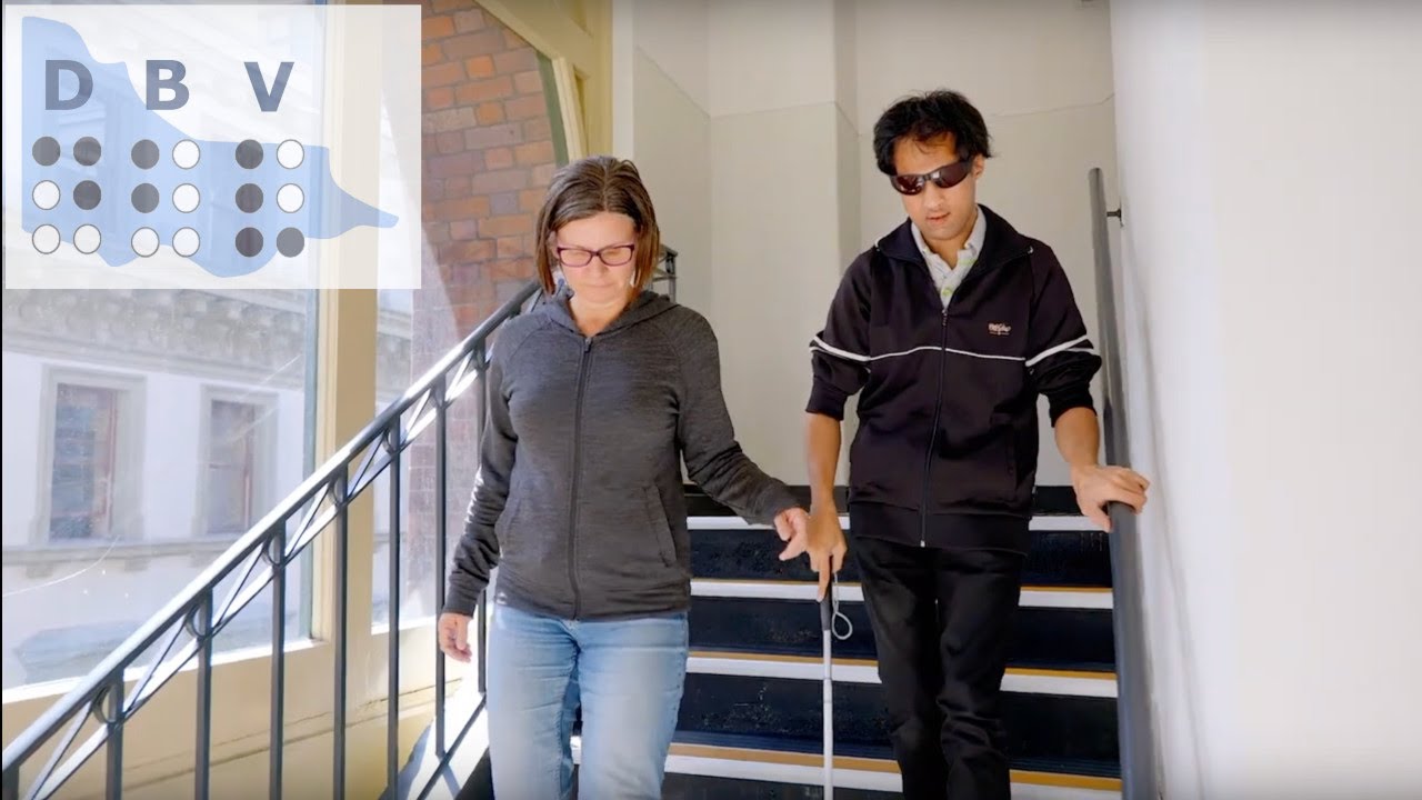 Guiding a Deafblind person - indoor guiding - YouTube