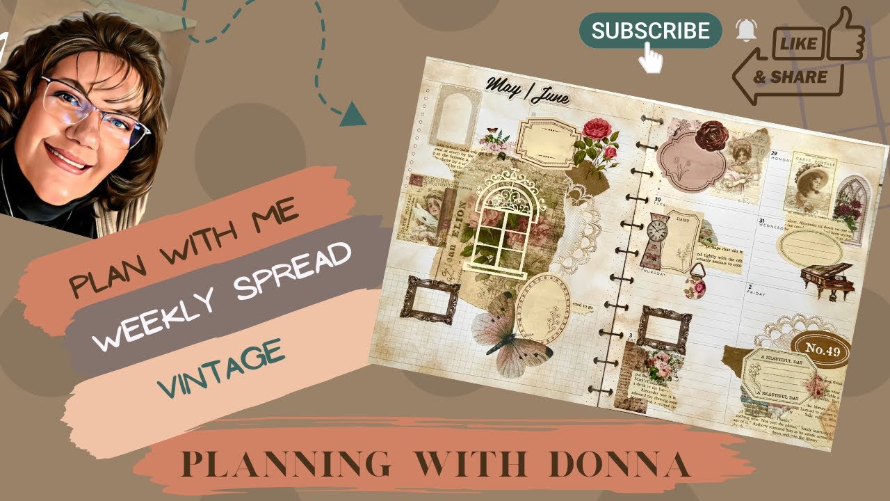 PLAN WITH ME COLLAB THEME VINTAGE - YouTube