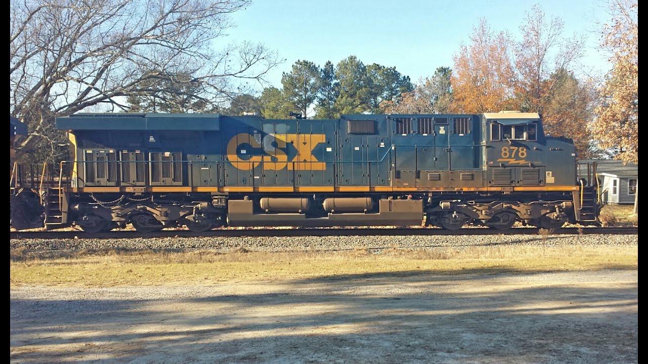 CSX Train Q583 With CSX Leader 878 At Edgemoor SC On The CSX Monroe Subdivision. 12-12-2019 ...