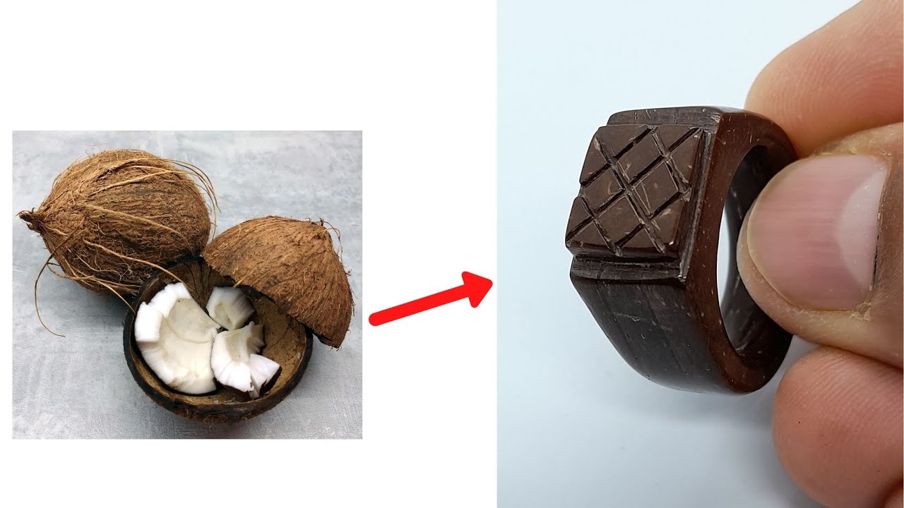 Making the ring using coconut shell | biddi's creativity | How to make ...