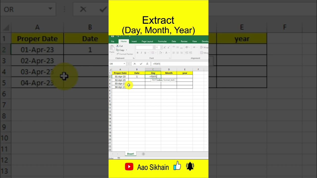 Extract Date In Excel YouTube Extract Date In Excel YouTube