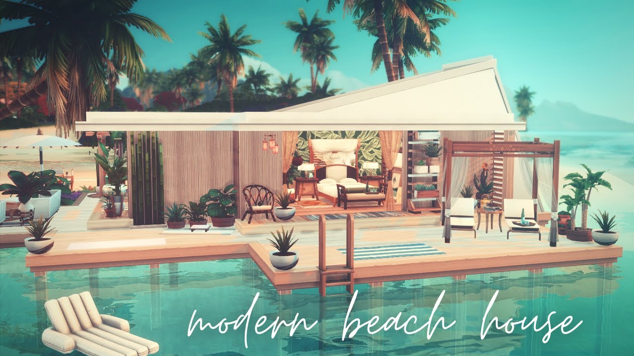 Modern Beach House | The Sims 4: Speed Build - YouTube