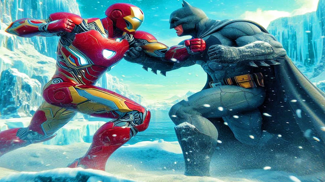 Epic Showdown: Batman vs Iron Man in the Antarctic Battle - YouTube