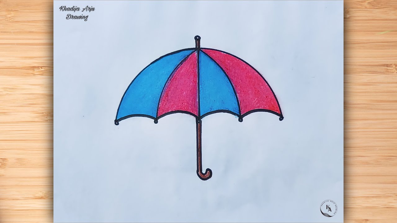 How to draw an umbrella easy | Drawing for kids | Doodle art | Simple ...