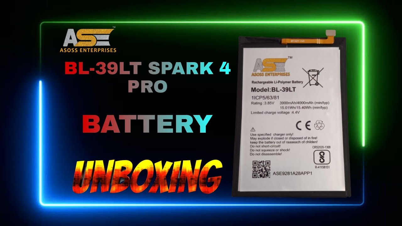 BL-39LT SPARK 4 PRO UN BOXING 6 MONTH GUARANTEE ASOSS ENTERPRISES - YouTube
