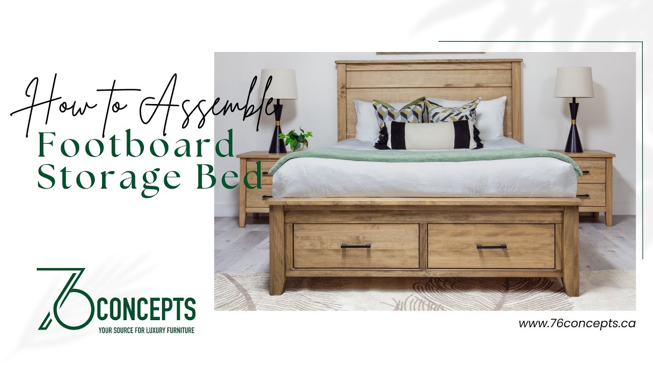Footboard Storage Bed Assembly - English - 76 Concepts - YouTube