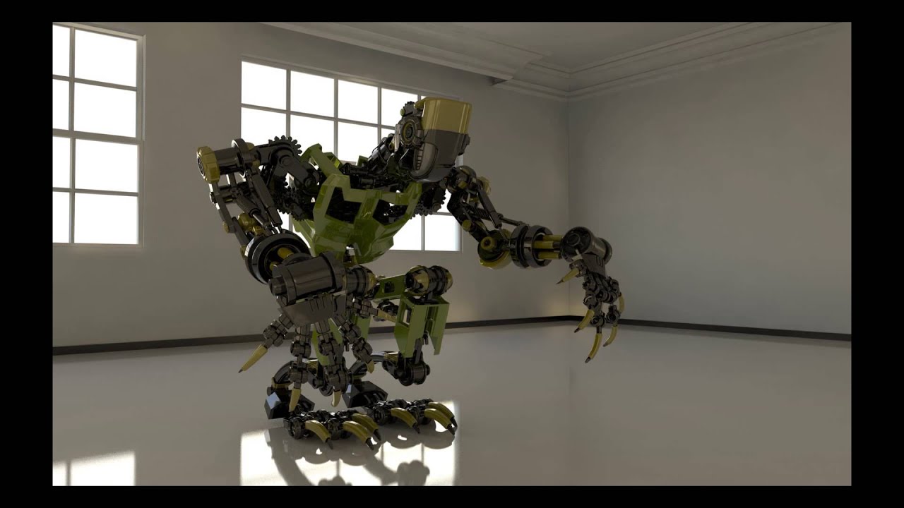 3d max robot cizim tasarim - YouTube