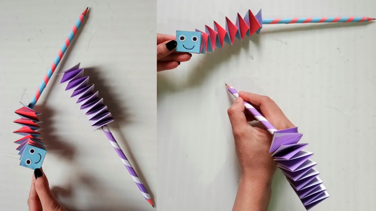 Origami paper Pencil Decoration ideas/ How to make Toy Pencil Decor ...