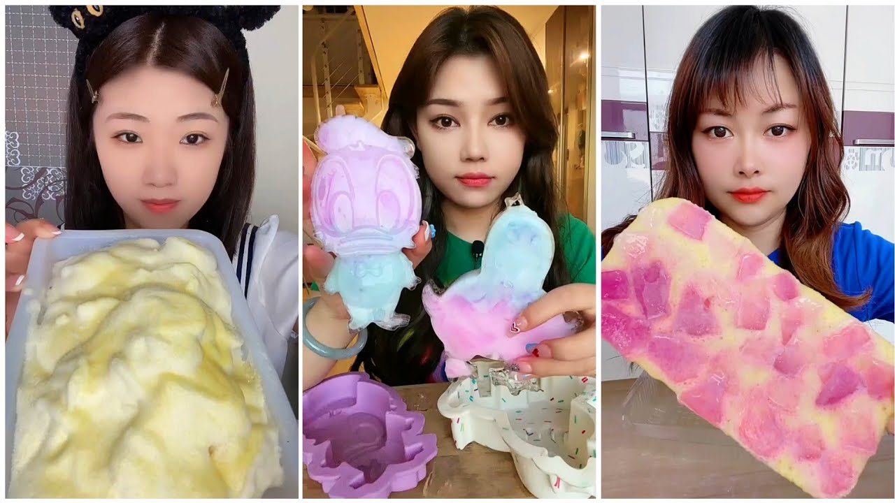 ASMR foam ice eating - YouTube