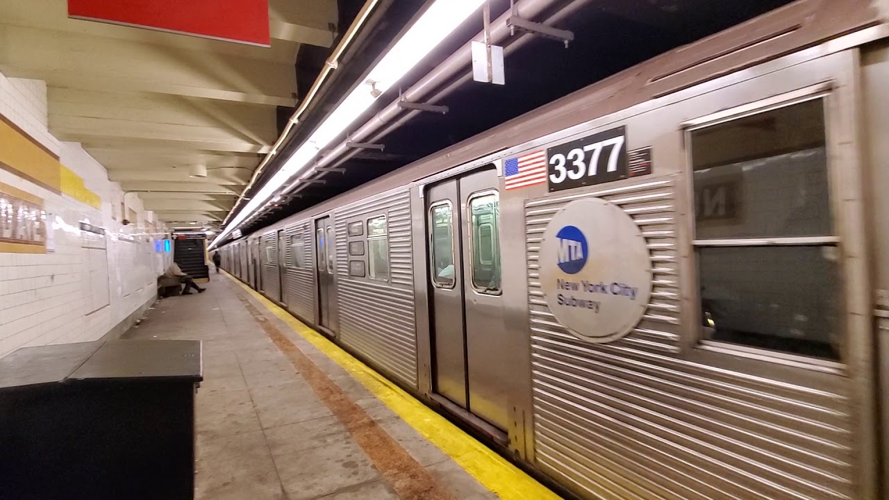 NYCT: R32 C Train leaving Nostrand Avenue [#3377 & #3655] - YouTube