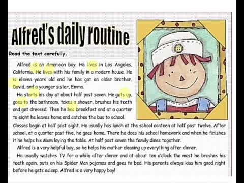 Alfred's Daily Routine(Present simple tense) -by Mayada Kilany. - YouTube