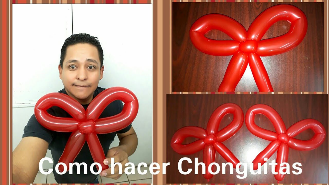 Como hacer Moñitos con Globos Largos, Globoflexia Facil- Tutorial paso ...