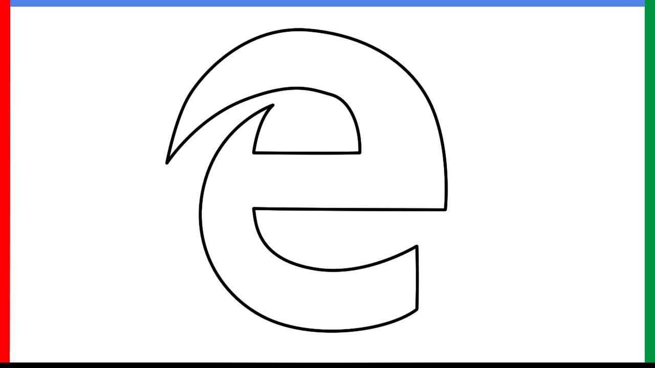 How to draw Microsoft edge Logo step by step for beginners - YouTube