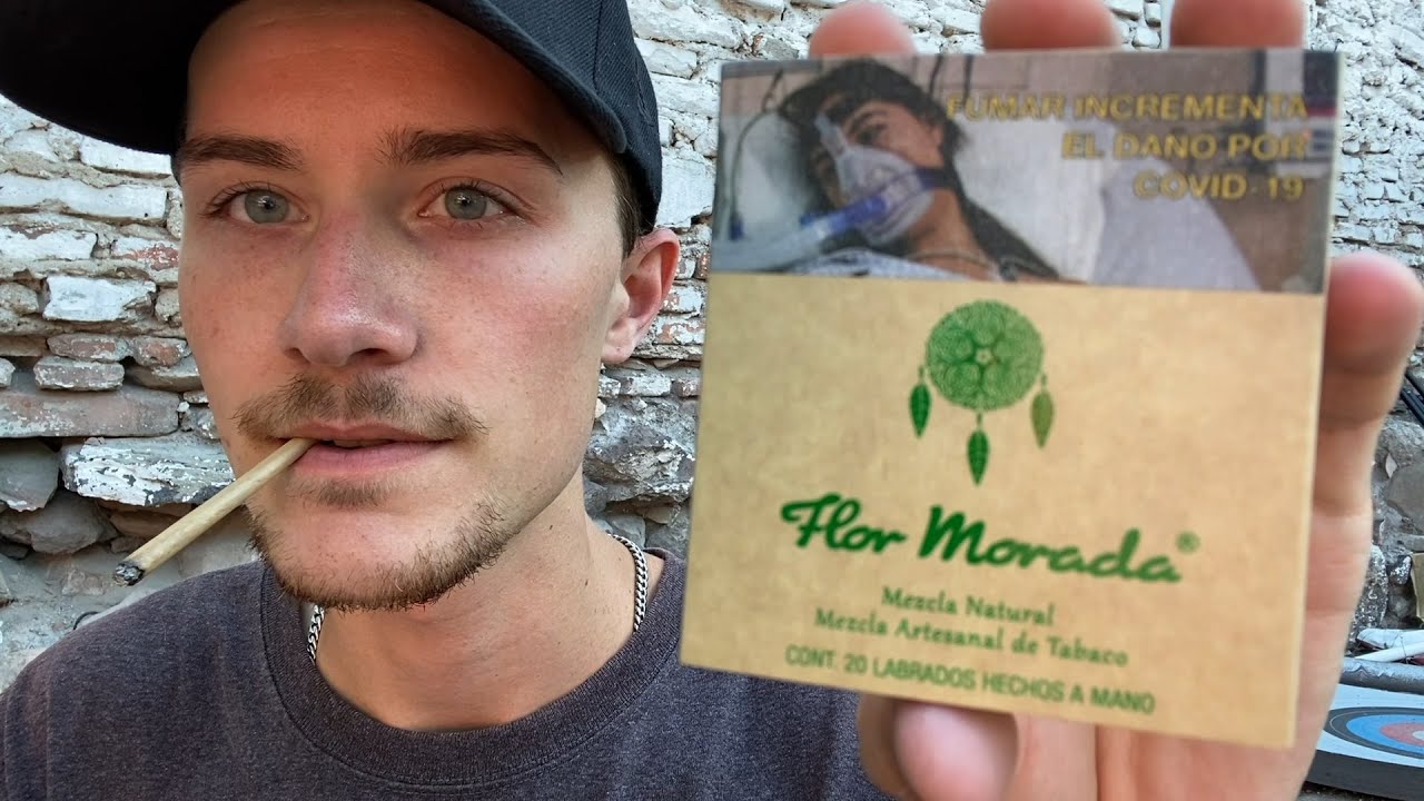 Smoking a Flor Morada “Natural Mix” Cigarette - Review - YouTube