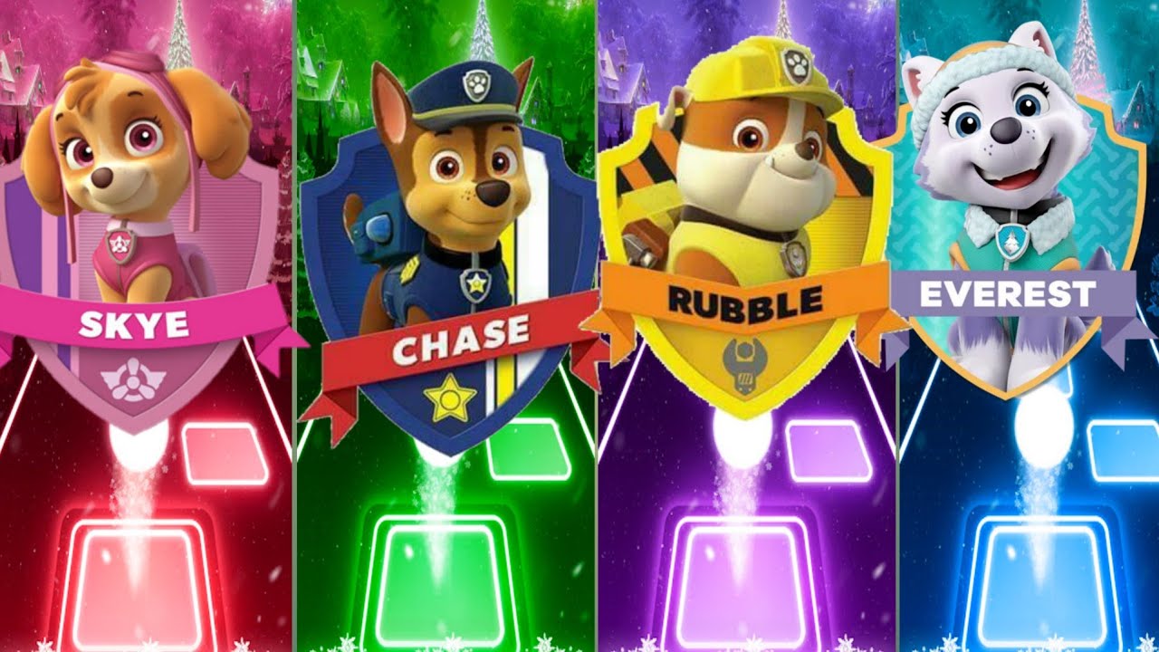 Paw Patrol All Videos Megamix - Skye - Chase - Rubble - Everest 🎶 Tiles ...