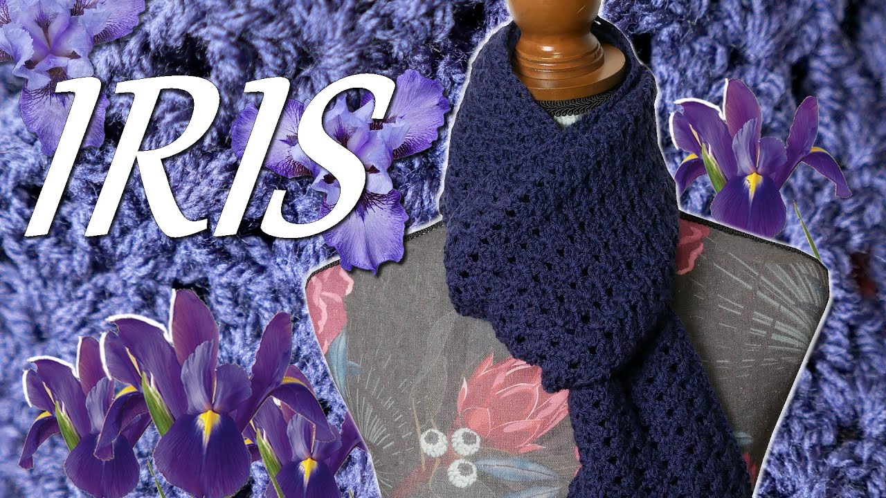 Tuto Echarpe Iris au point Iris au crochet - YouTube