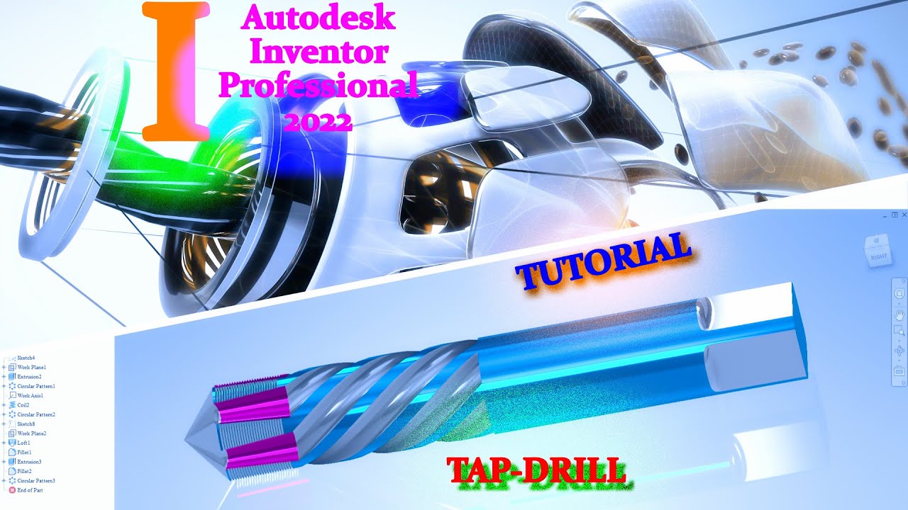 Tap-Drill | Design Tool1 | Autodesk Inventor PRO #2022 TUTORIAL - YouTube