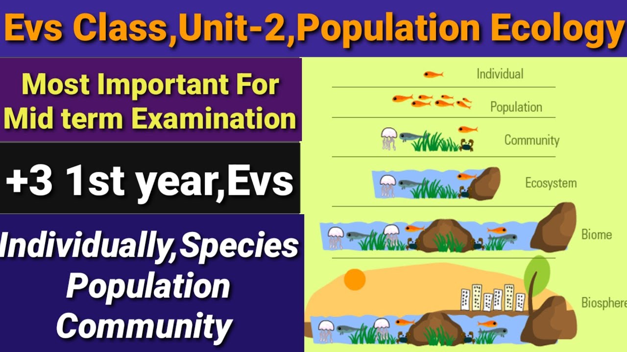 EVS Lecture,Unit 2, Population Ecology, Individuals, Species ...