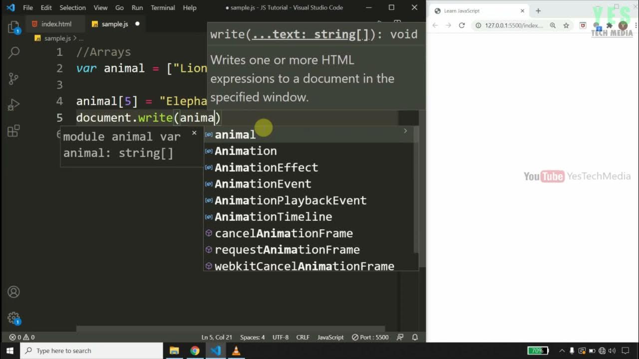 Arrays | JavaScript Malayalam Tutorial | Part 13 of 25 | - YouTube