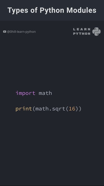 Types Of Modules In Python Coding Learnpython Programming Pythonlearning Python Youtube
