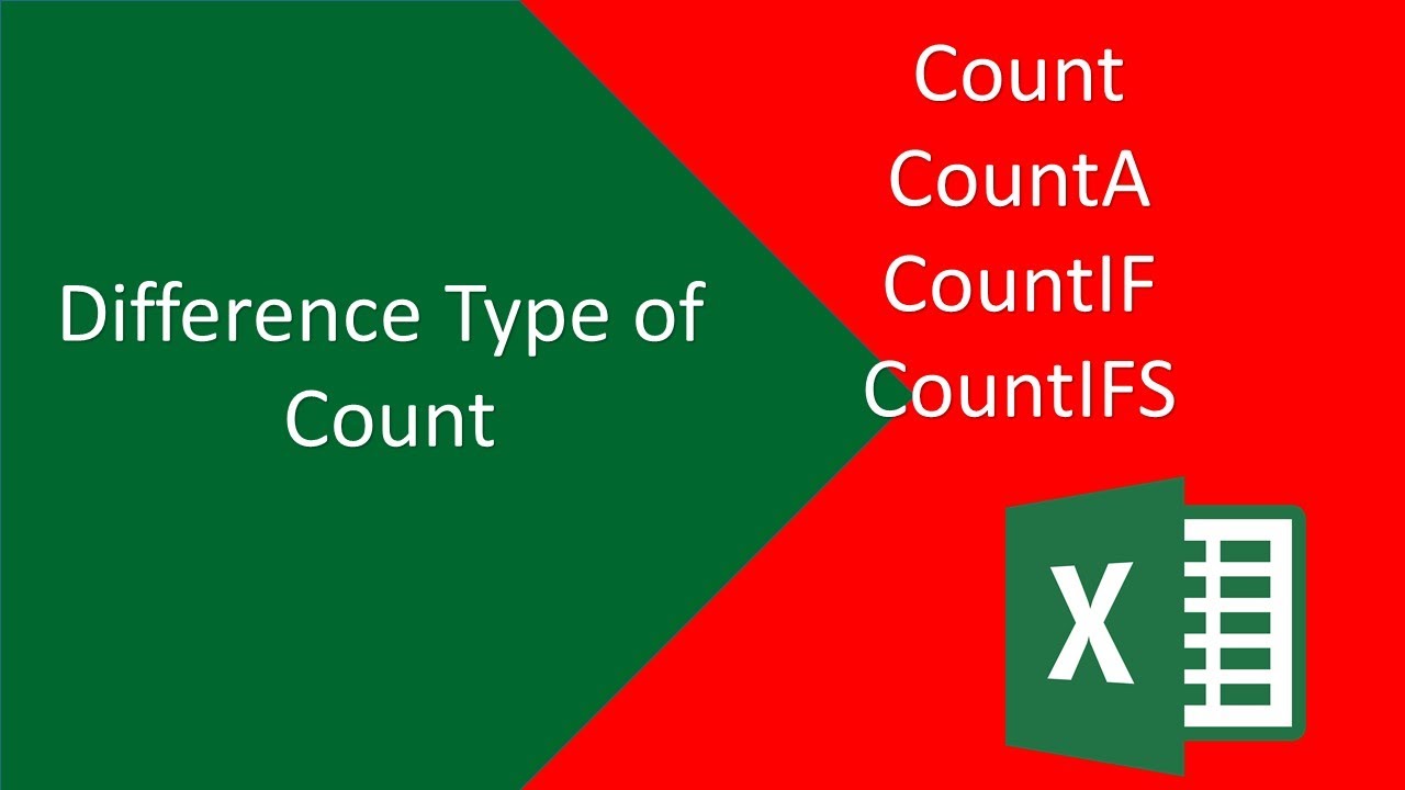 Different types of count formula | Count |CountA |CountIF |CountIFS ...