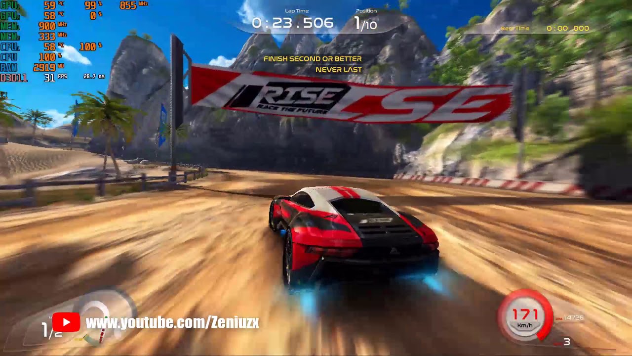 Test| Rise: Race The Future On AMD-A10 7300 R6| - YouTube