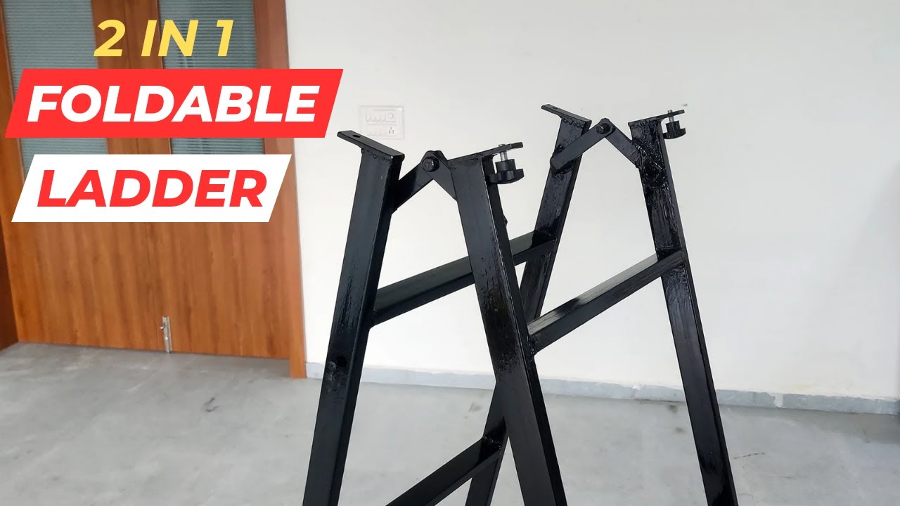 How To Make Metal Foldable ladder | DIY 2 in 1 Folding Ladder - YouTube