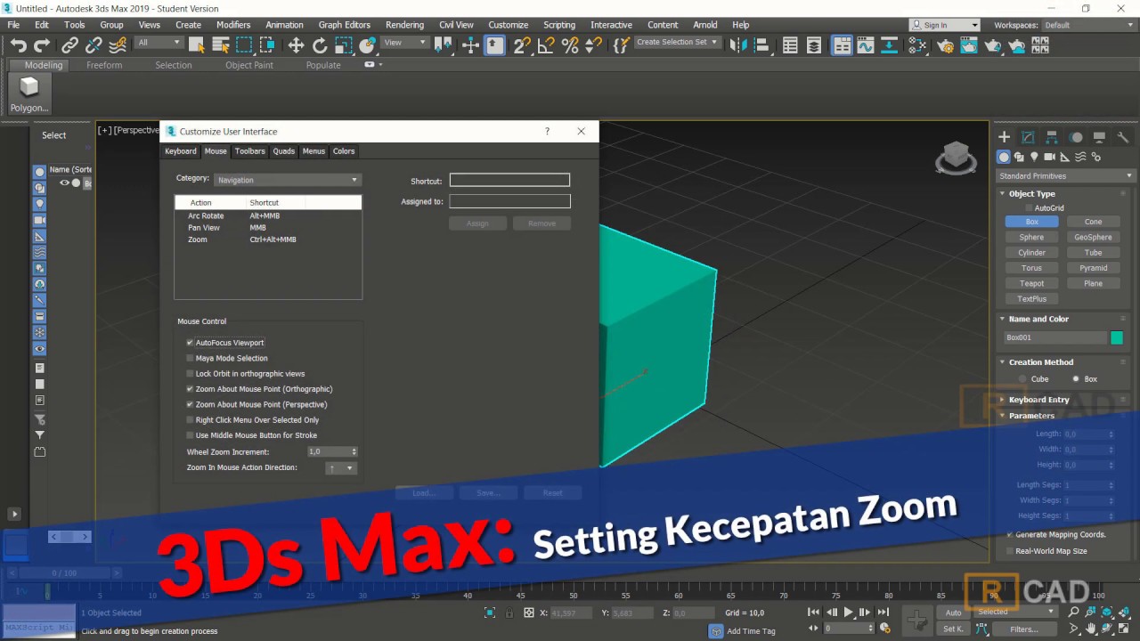 3ds Max Cara Mempercepat Dan Memperlambat Zoom - YouTube
