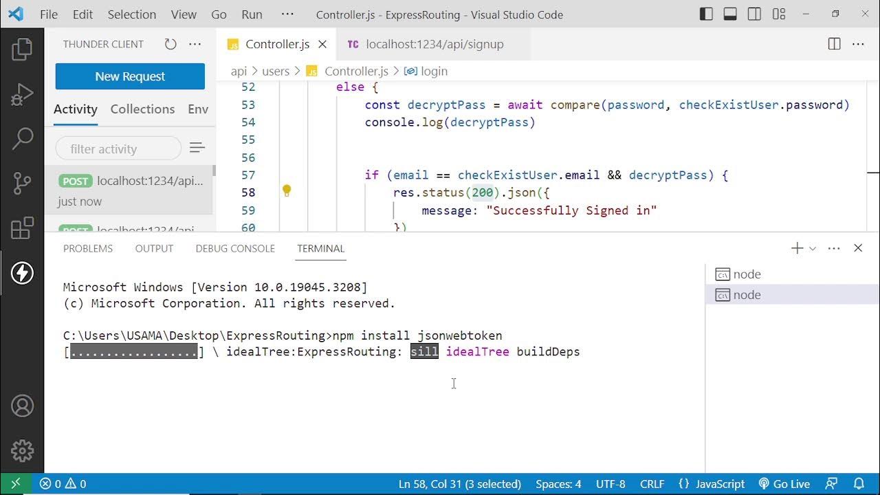 Express JS | Login , Signup with encrypted password + JWT - YouTube