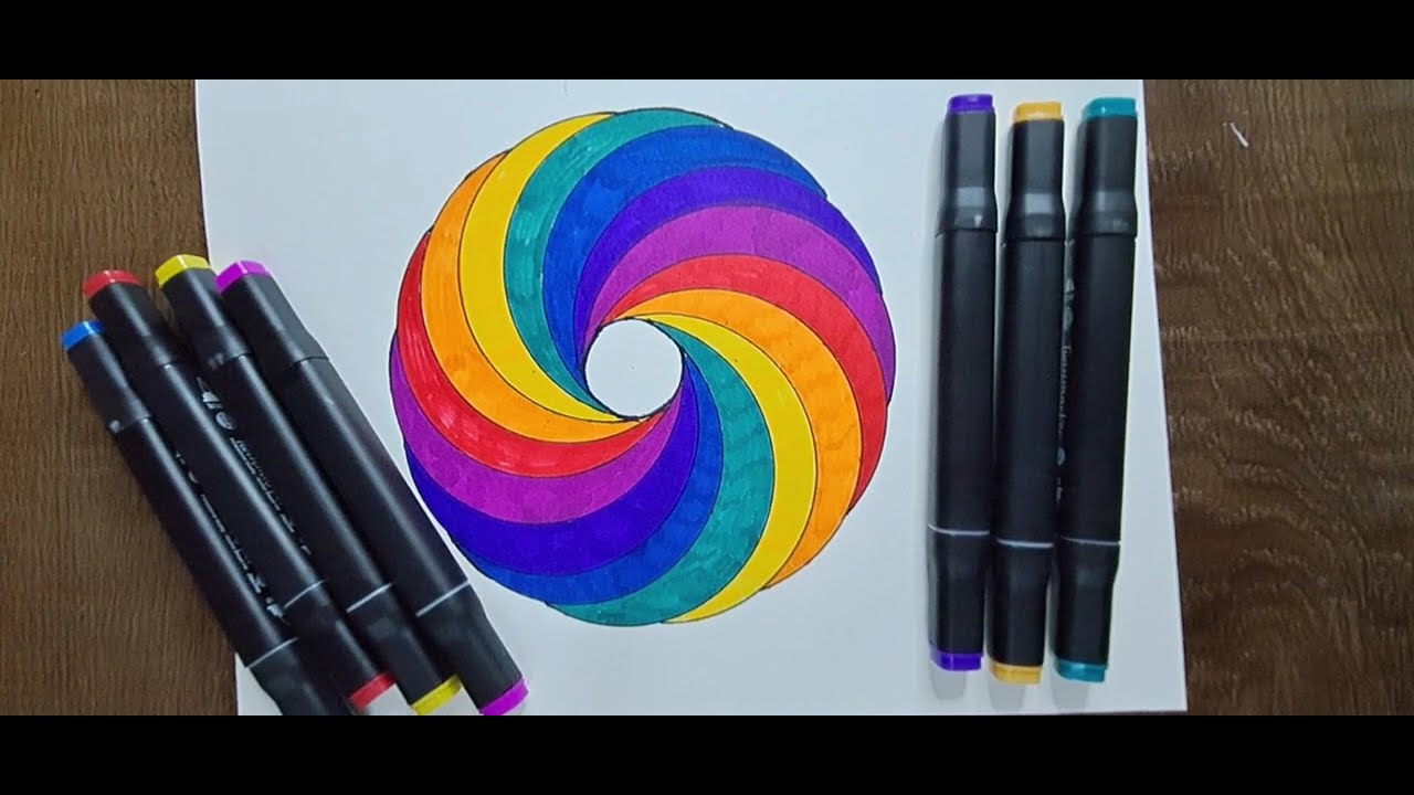 Art Therapy | Drawing an Endless Rainbow| Zen Geometry Art| Easy ...