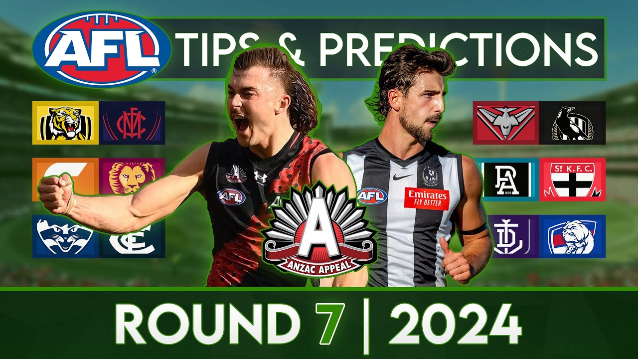 AFL Round 7, 2024 (ANZAC Round) - Tips & Predictions - YouTube