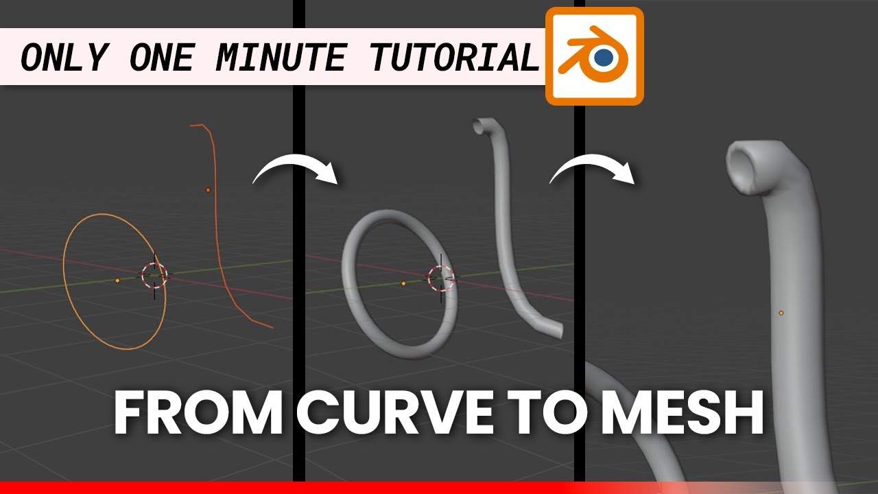 Make Cable, Pipe, or Mesh from Curve in Blender | 1 Minute Blender Tutorial - YouTube