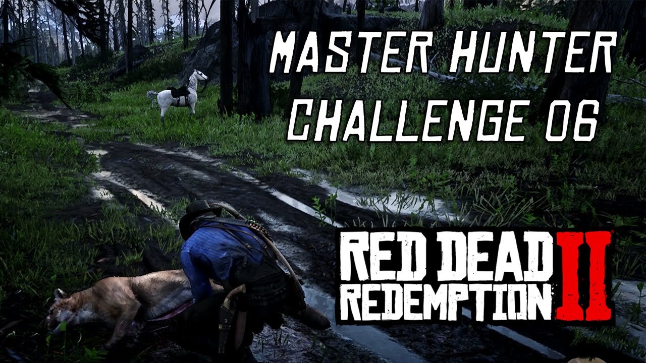 Red Dead Redemption 2 - Master Hunter Challenge #6 | Kill 5 Cougars Using A Bow & Skin Them ...