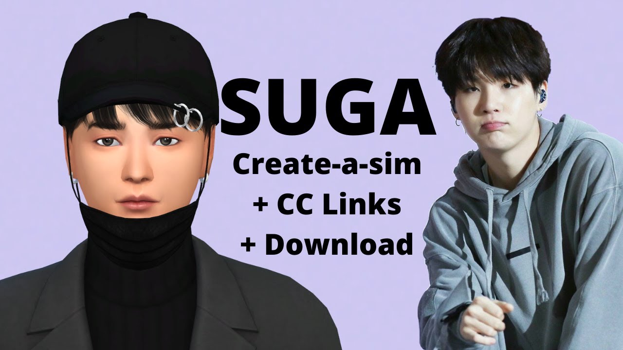 SUGA - BTS - Sims 4 - CAS (+ CC Links) - YouTube
