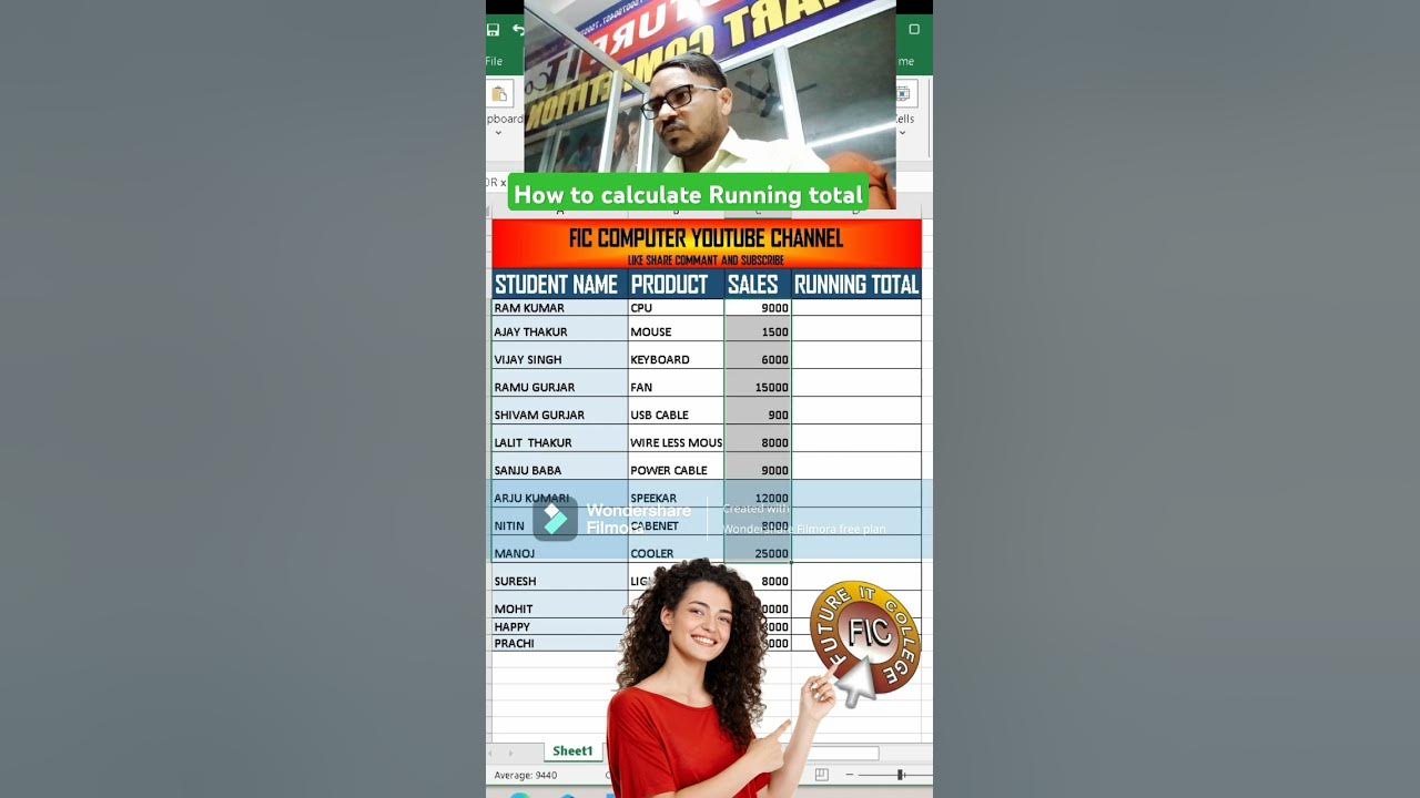 Running Total Amount Exceleducation Exceltips Exceltech Exceltricks Excel Trending