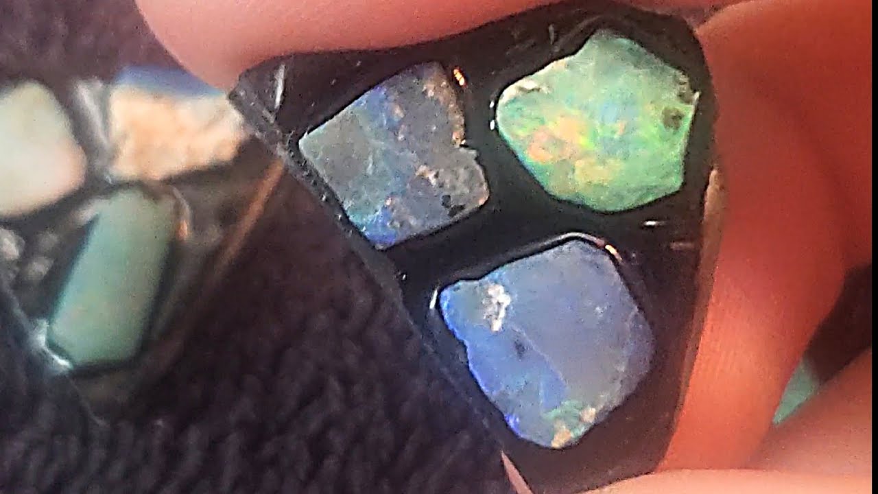 Making australian opal doublets and triplets for the first time - YouTube
