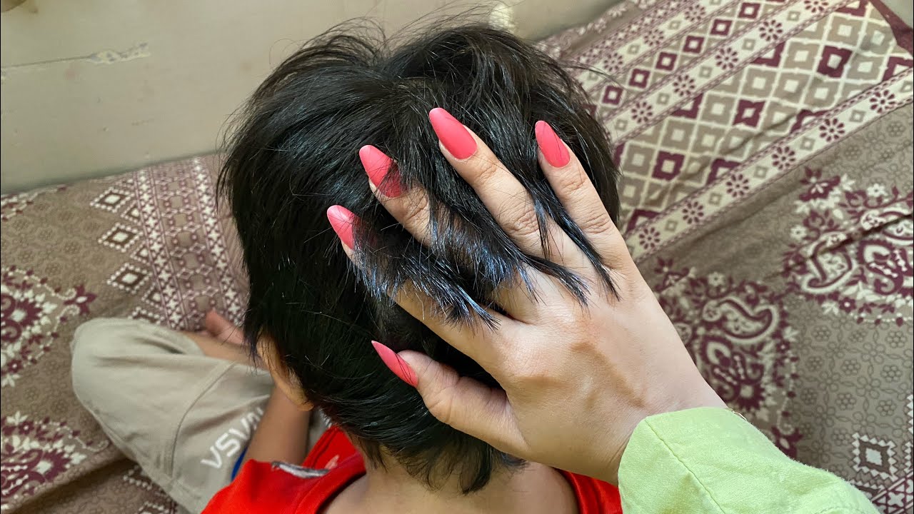 ASMR Head Scratching Long Nails - YouTube