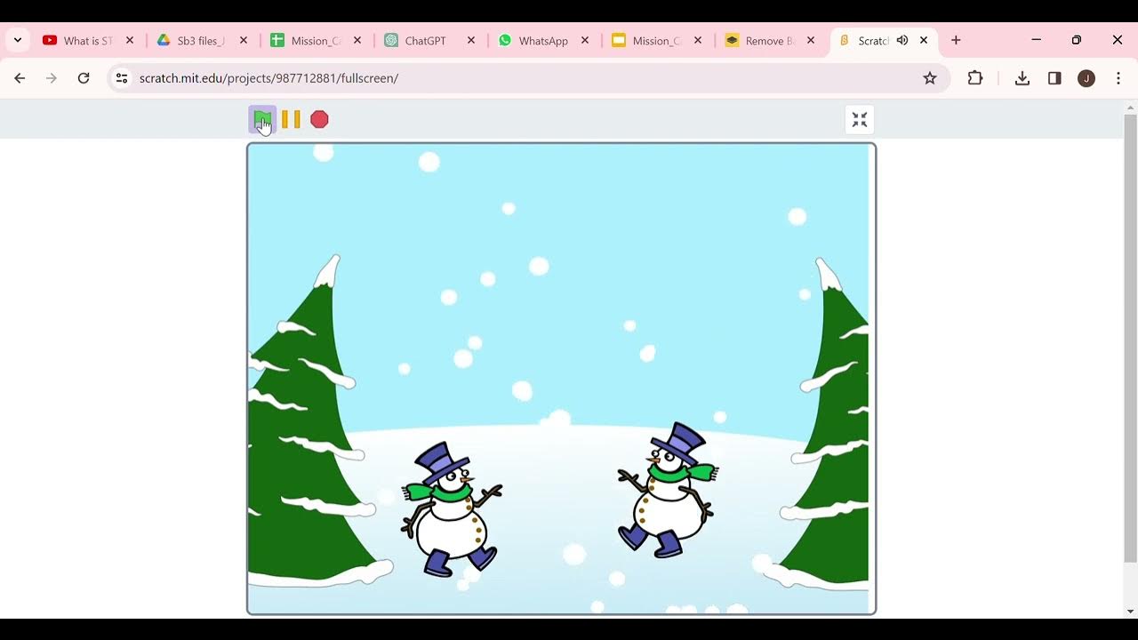 snowfall animation on scratch - YouTube