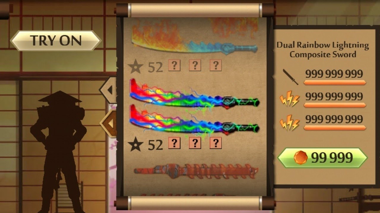 Shadow Fight 2 The Most Powerful Dual Rainbow Lightning Composote Sword ...