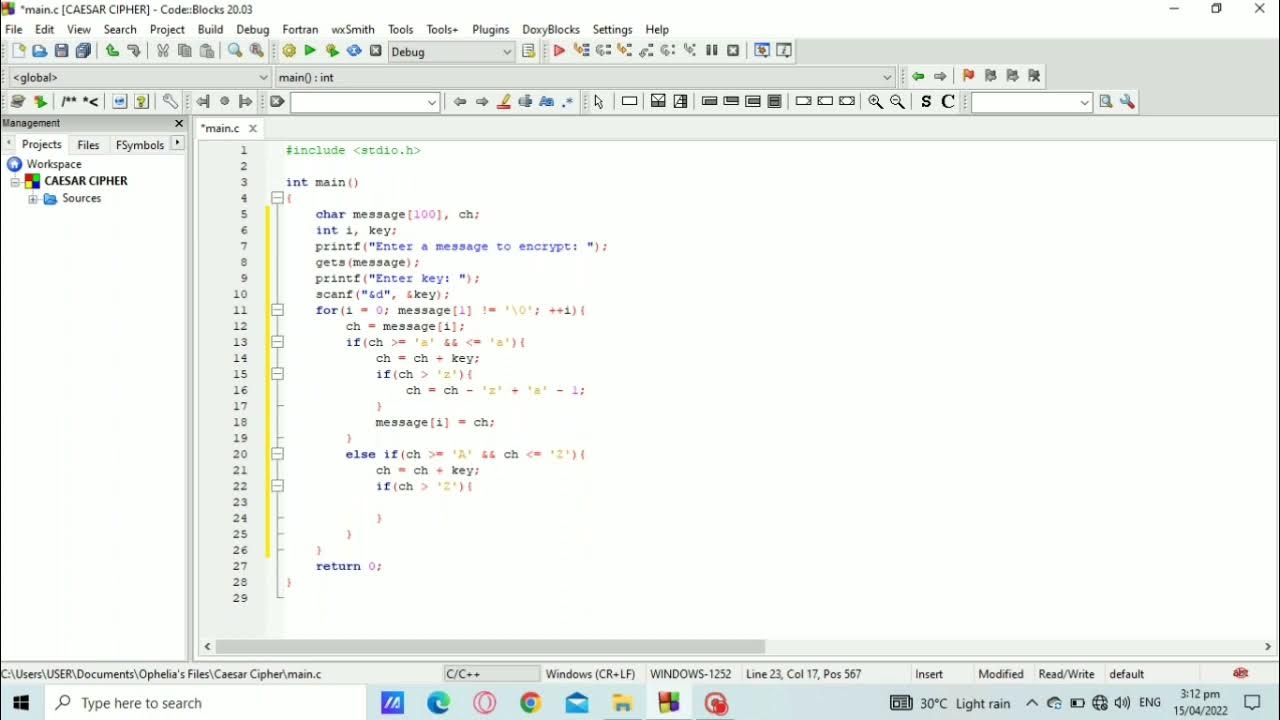 CAESAR CIPHER - YouTube