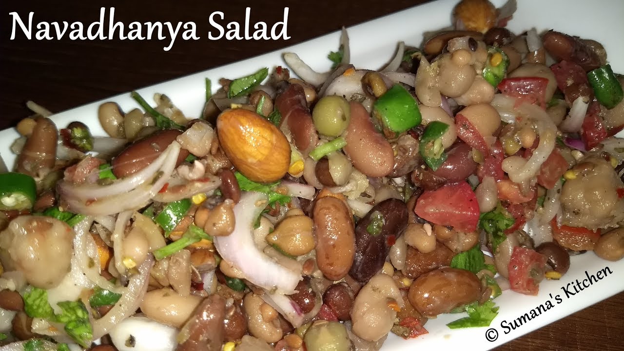 Navadhanya salad | 13 Beans Salad | High Protein Body Building Meal ...
