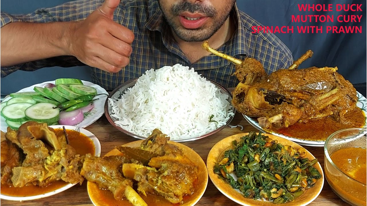 indian whole duck masalasa mutton korma small prawn spinach huge rice ...