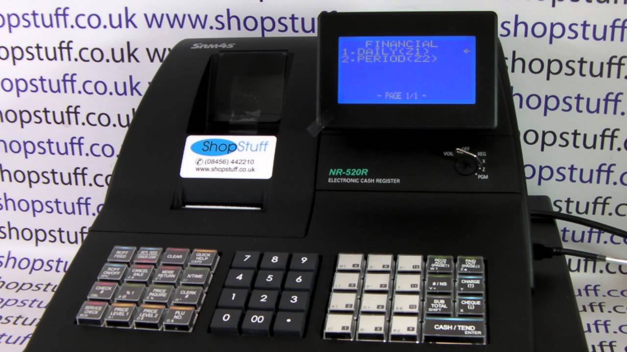 HOW TO ISSUE A Z1 REPORT ON THE SAM4S NR-520R CASH REGISTER - YouTube