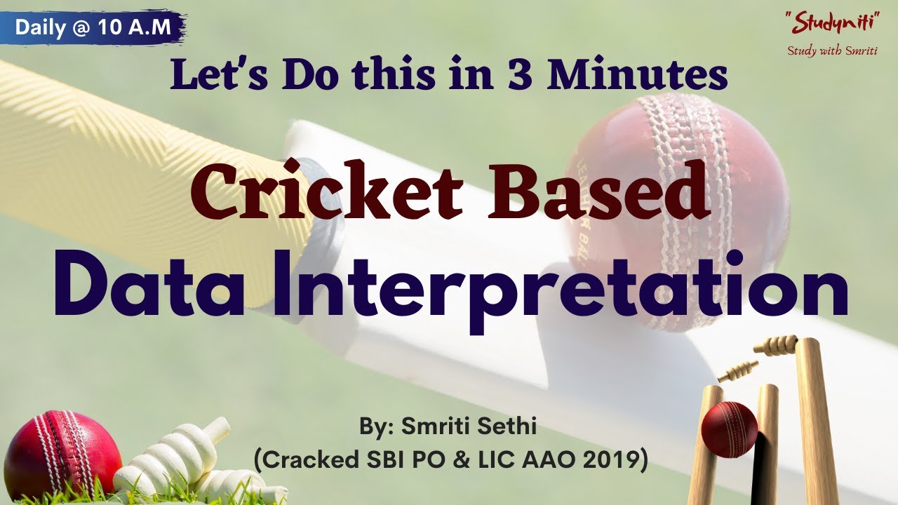 Data Interpretation | Cricket Based Question | Smriti Sethi (Cracked ...