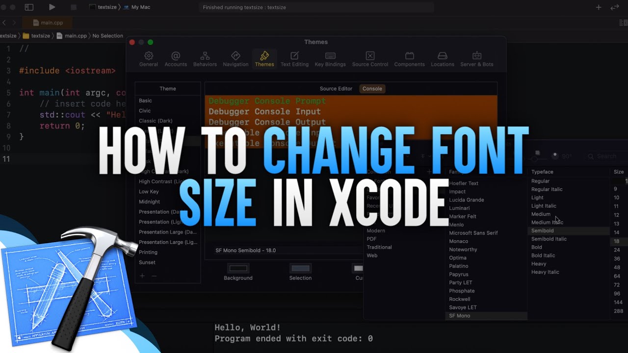 How To Change Font Size In Xcode YouTube