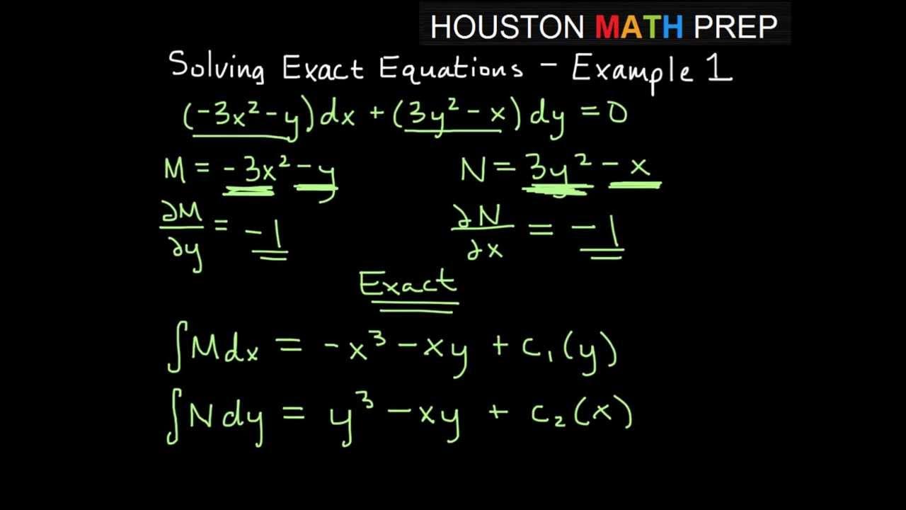 Exact Differential Equations - Example 1 - YouTube