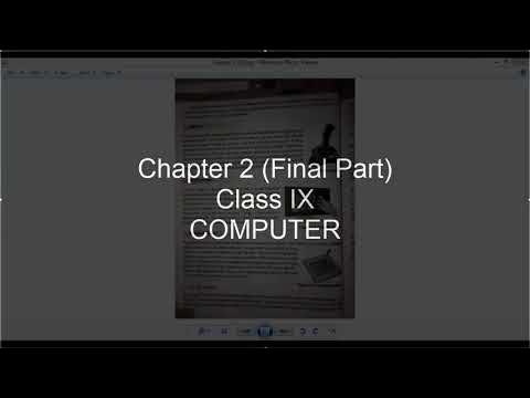 CLASS IX COMPUTER APPLICATIONS CHAPTER 2 (Final Part) - YouTube