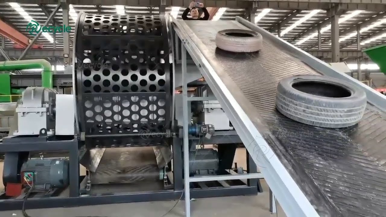 Waste Tire Shredding | Tyre Crumb Rubber Making Machine - YouTube