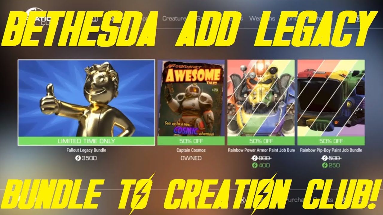 Bethesda Adds The Legacy Bundle Back To The Creation Club! Fallout 4 ...