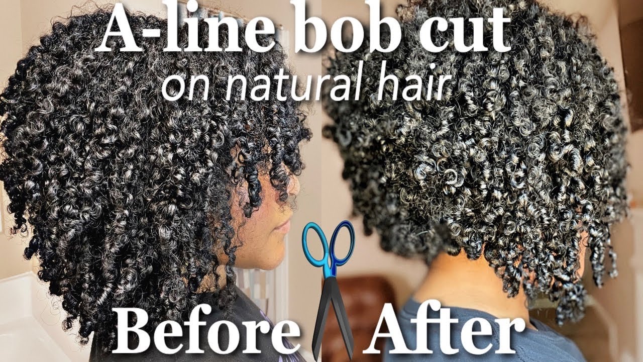I cut my natural hair! A-line Curly Bob Cut | DIY Natural Cut !! - YouTube